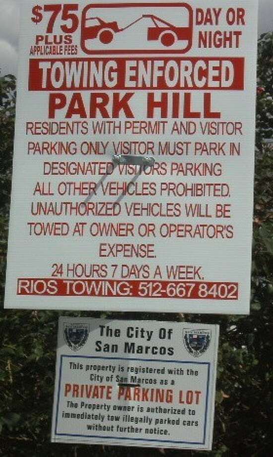 Potentially illegal towing sign examples - Chron