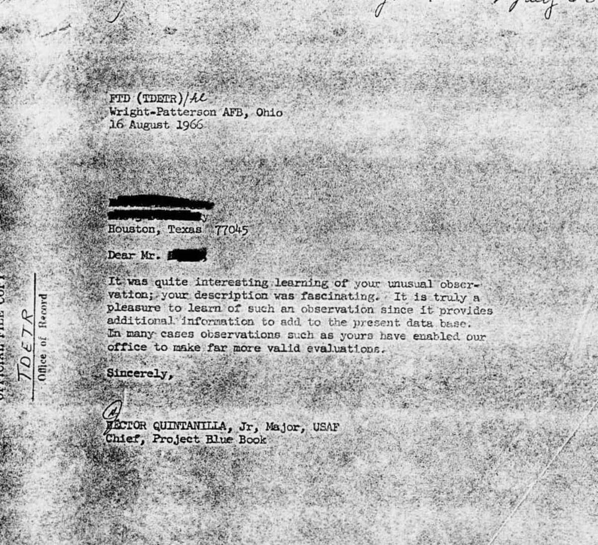 Project Blue Book reveals Houston UFO incidents