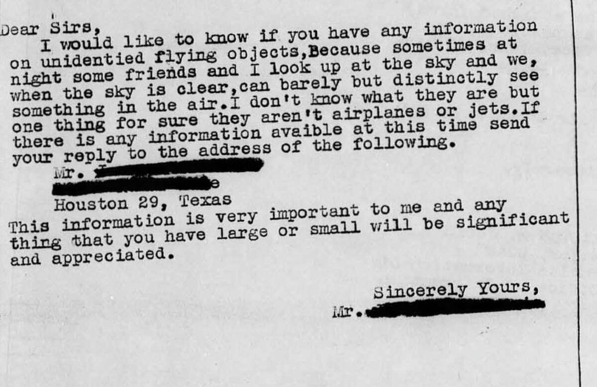 Project Blue Book reveals Houston UFO incidents