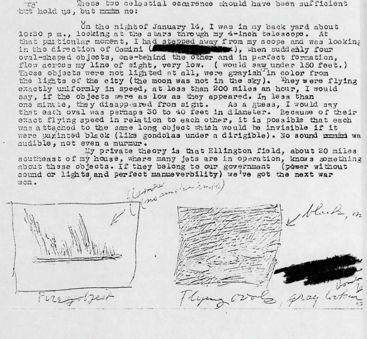 Project Blue Book reveals Houston UFO incidents