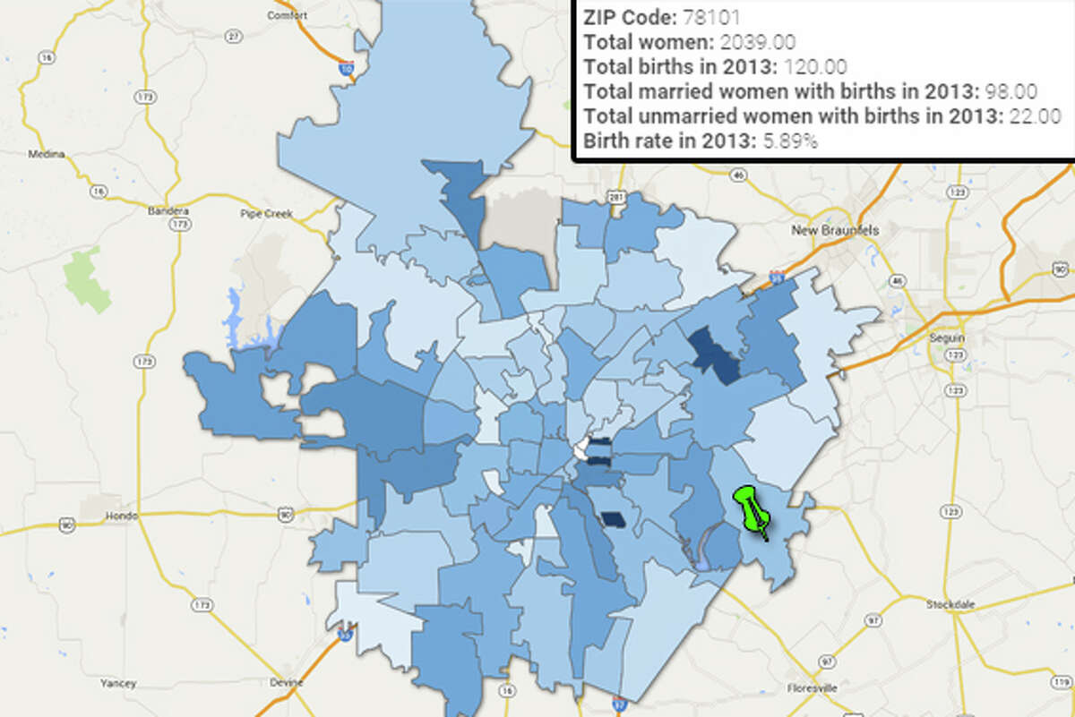 Map: Which ZIP codes in Bexar County are the most fertile?