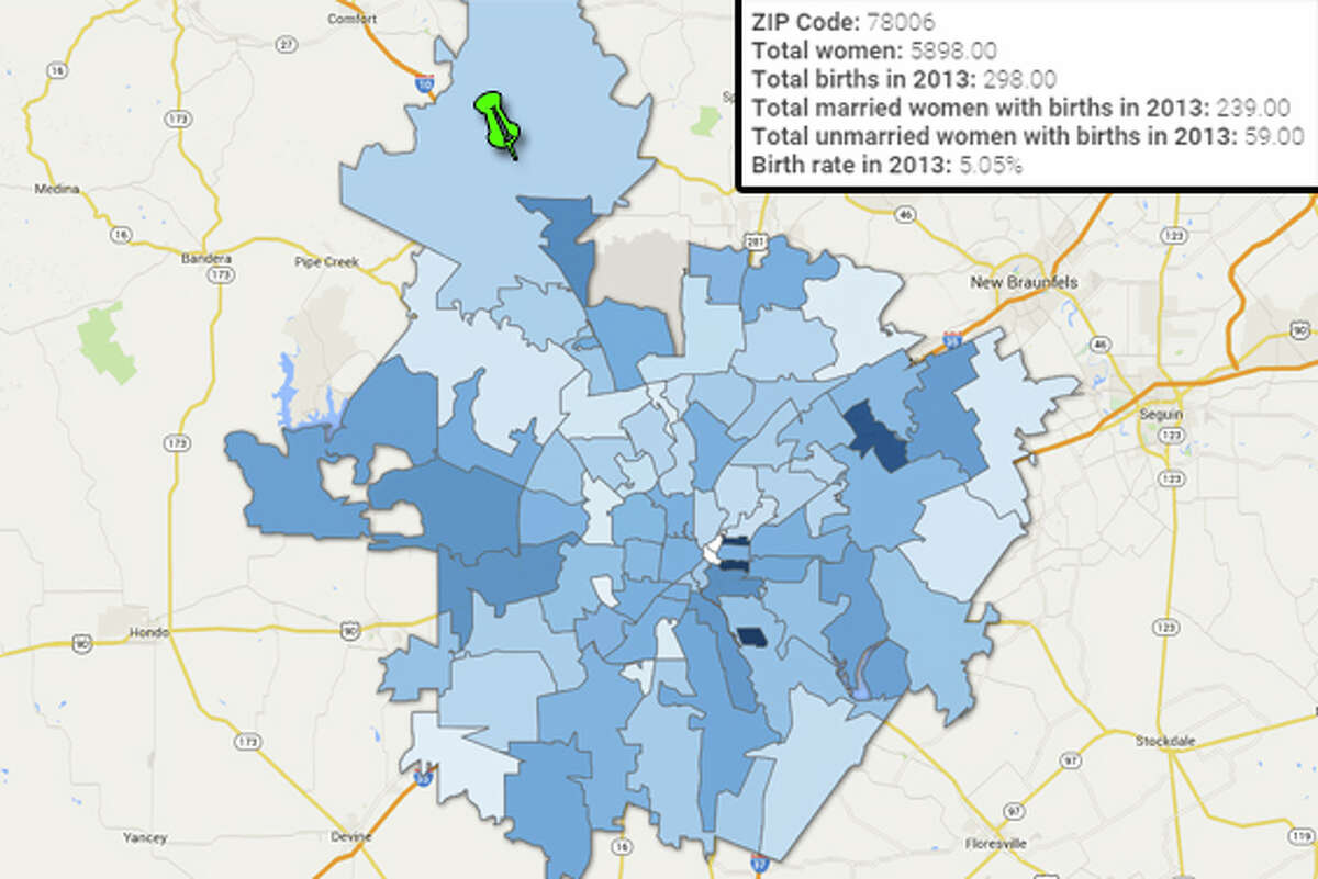 Map: Which ZIP codes in Bexar County are the most fertile?