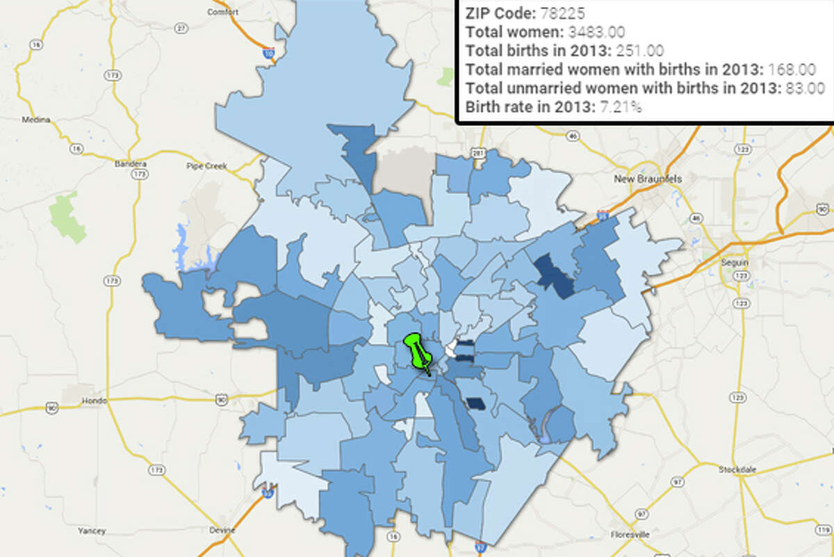 Map: Which ZIP codes in Bexar County are the most fertile?