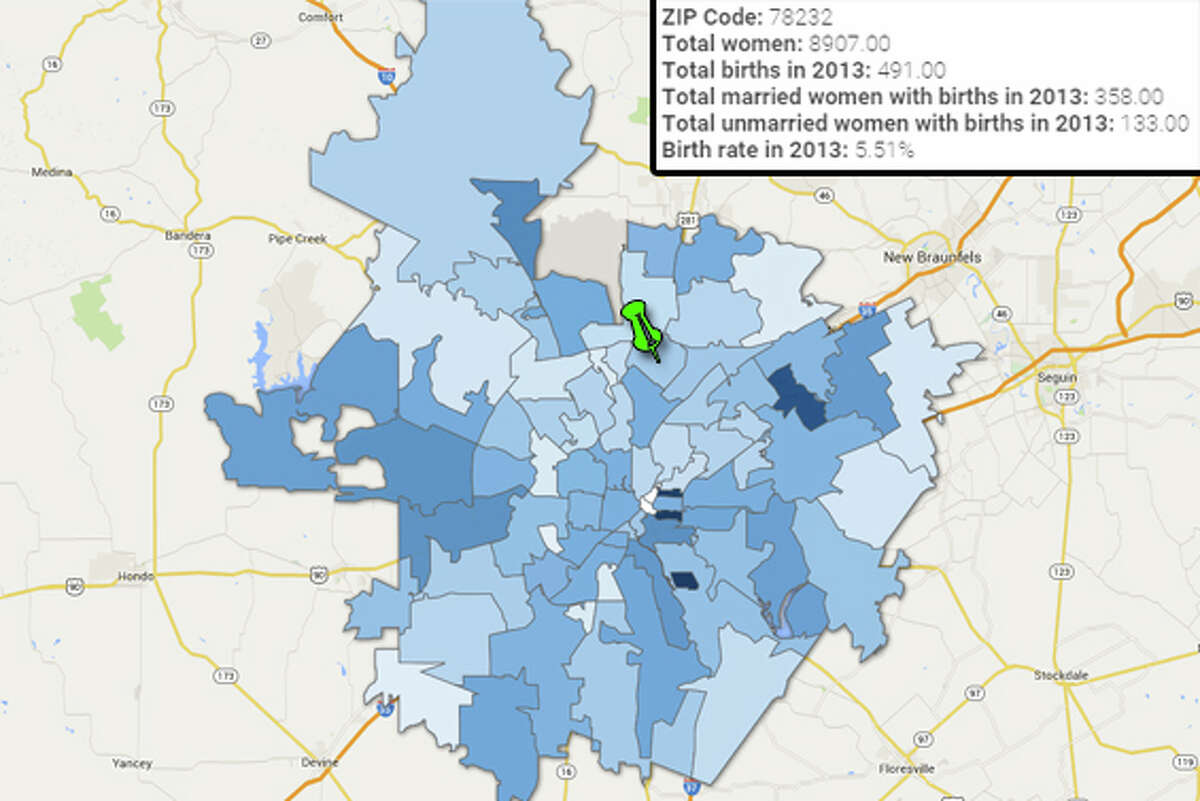 Map: Which ZIP codes in Bexar County are the most fertile?