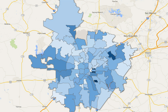 Map: Which ZIP codes in Bexar County are the most fertile?
