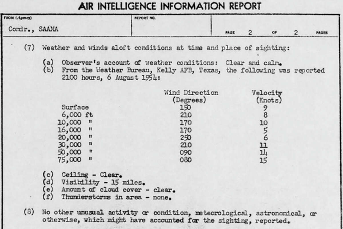 'Project Blue Book' UFO files reveal strange San Antonio sightings from ...
