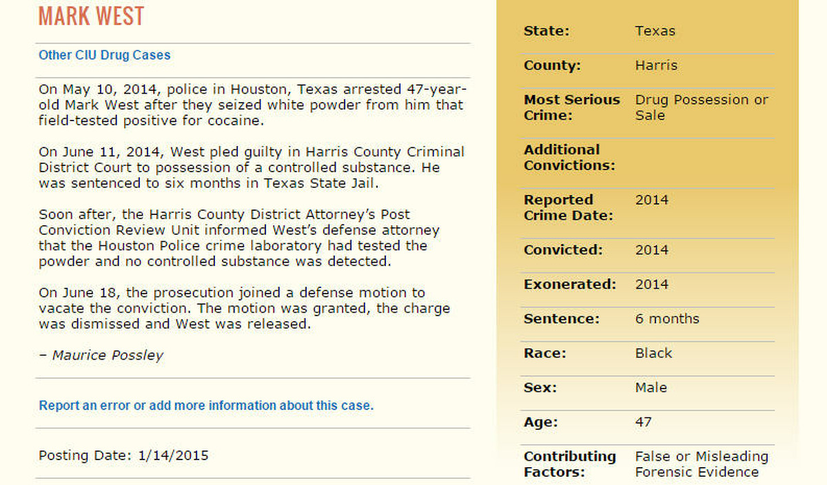 Record Number Of Exonerations Driven By Texas Drug Cases