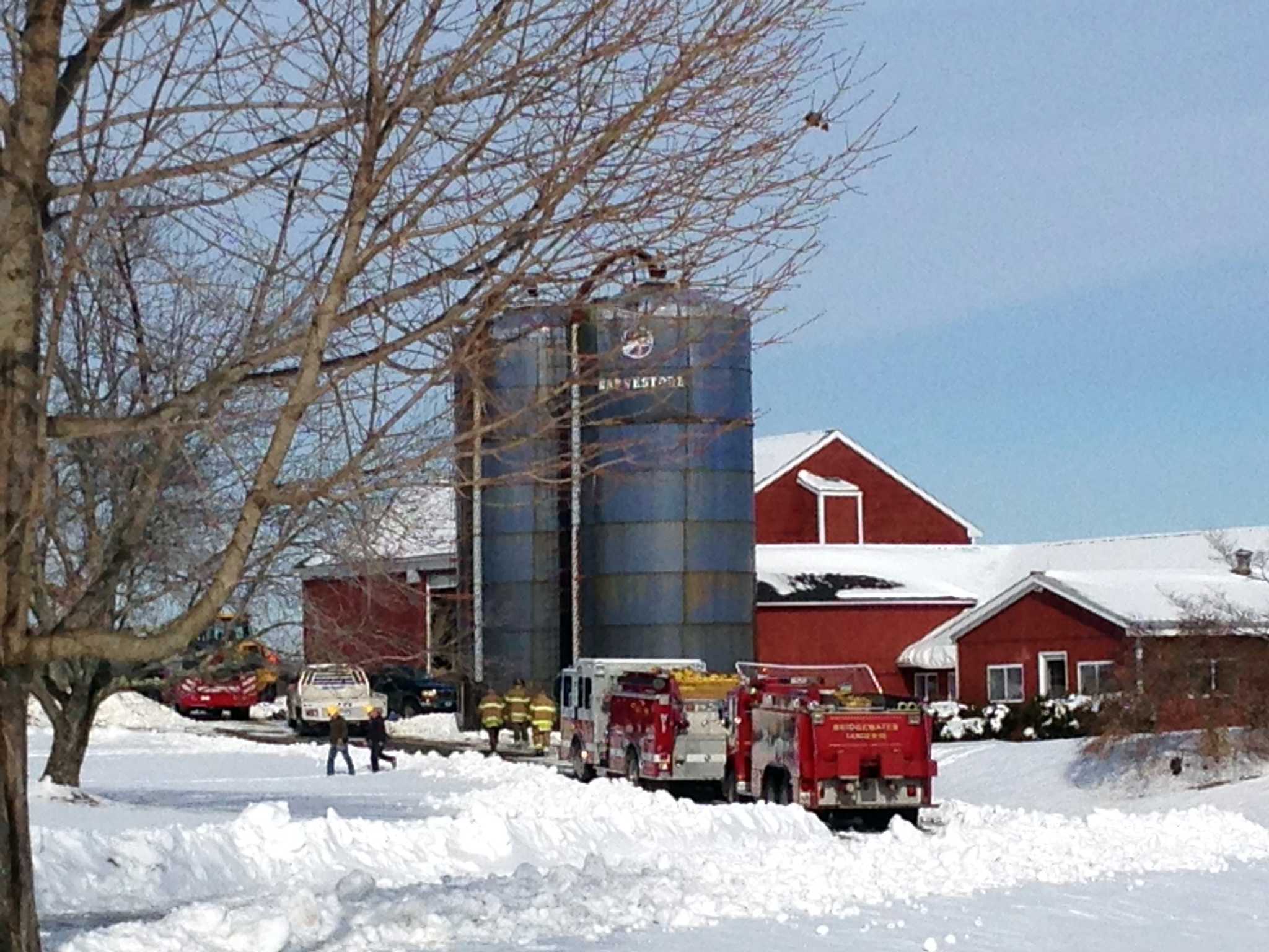 Tractor catches fire inside Bridgewater barn