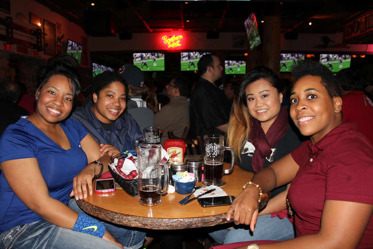 Football fans party for the Super Bowl at Twin Peaks