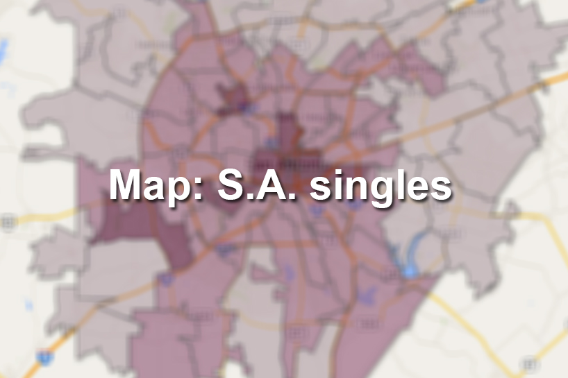 Map: 20 San Antonio ZIP codes with the highest percentage of singles ...
