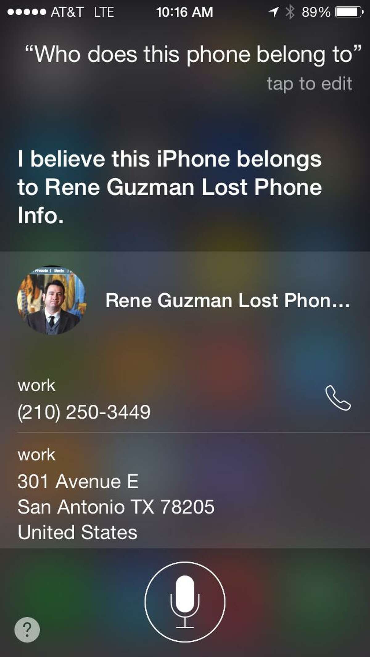 Found a lost iPhone? Ask Siri who owns it.