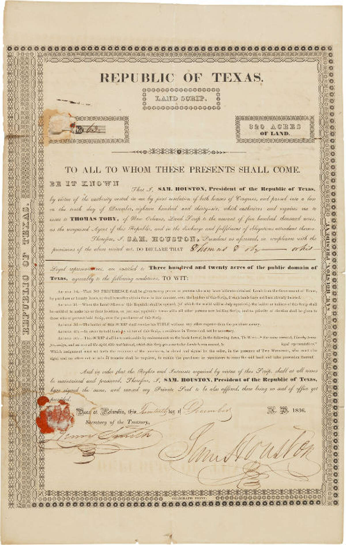 Unique pieces of Texas Revolution history up for auction