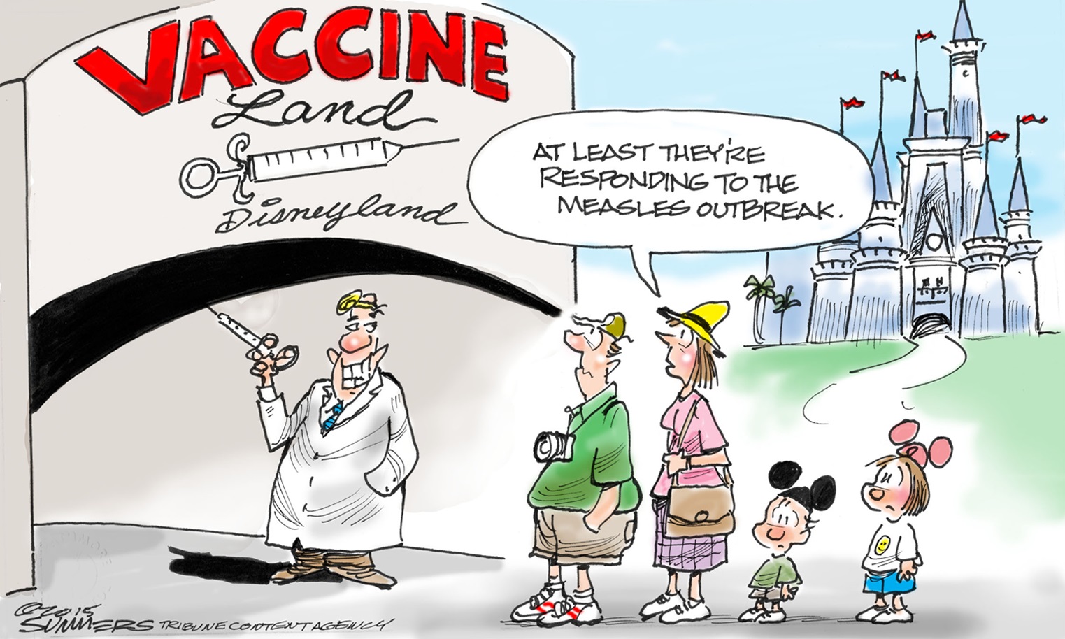 Vaccination debate sparks cartoonists to put pen to paper