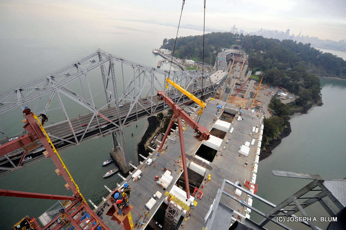 Stunning pictures show Bay Bridge construction up close