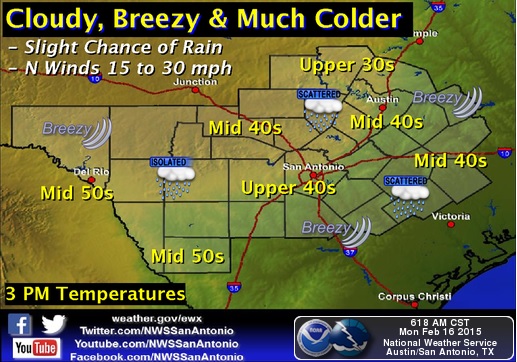 Cold front to hit S.A. Monday morning