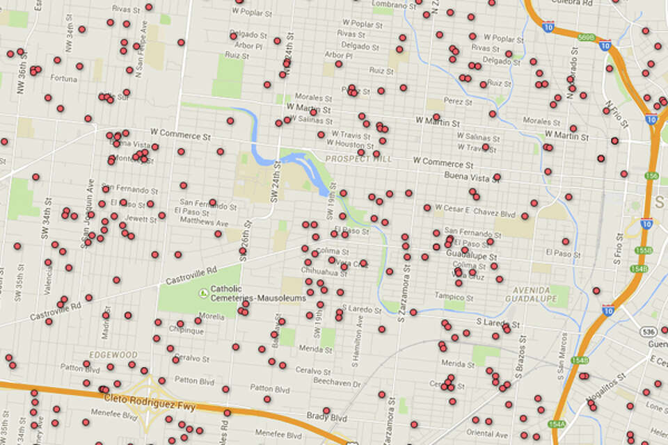 Registered sex offender map of San Antonio-area ZIP codes