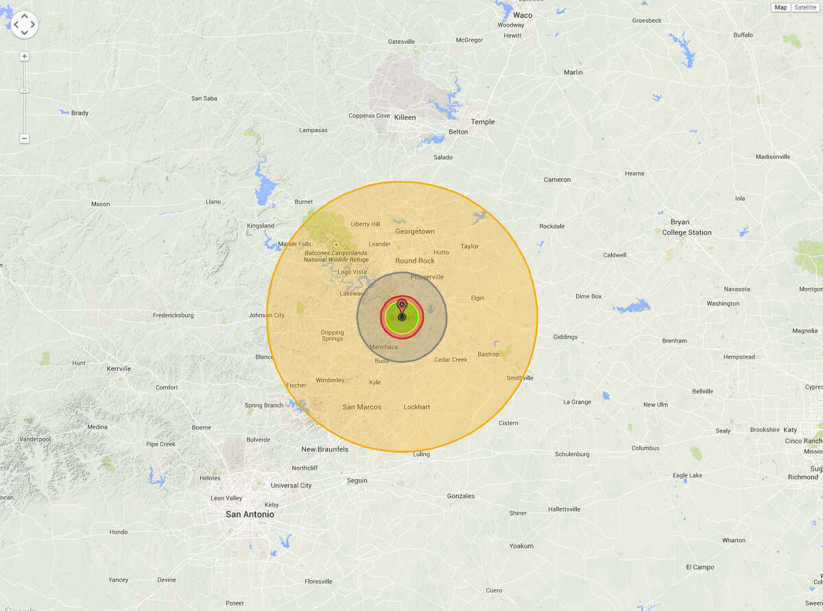 What a nuclear bomb falling on Houston and other cities would look like
