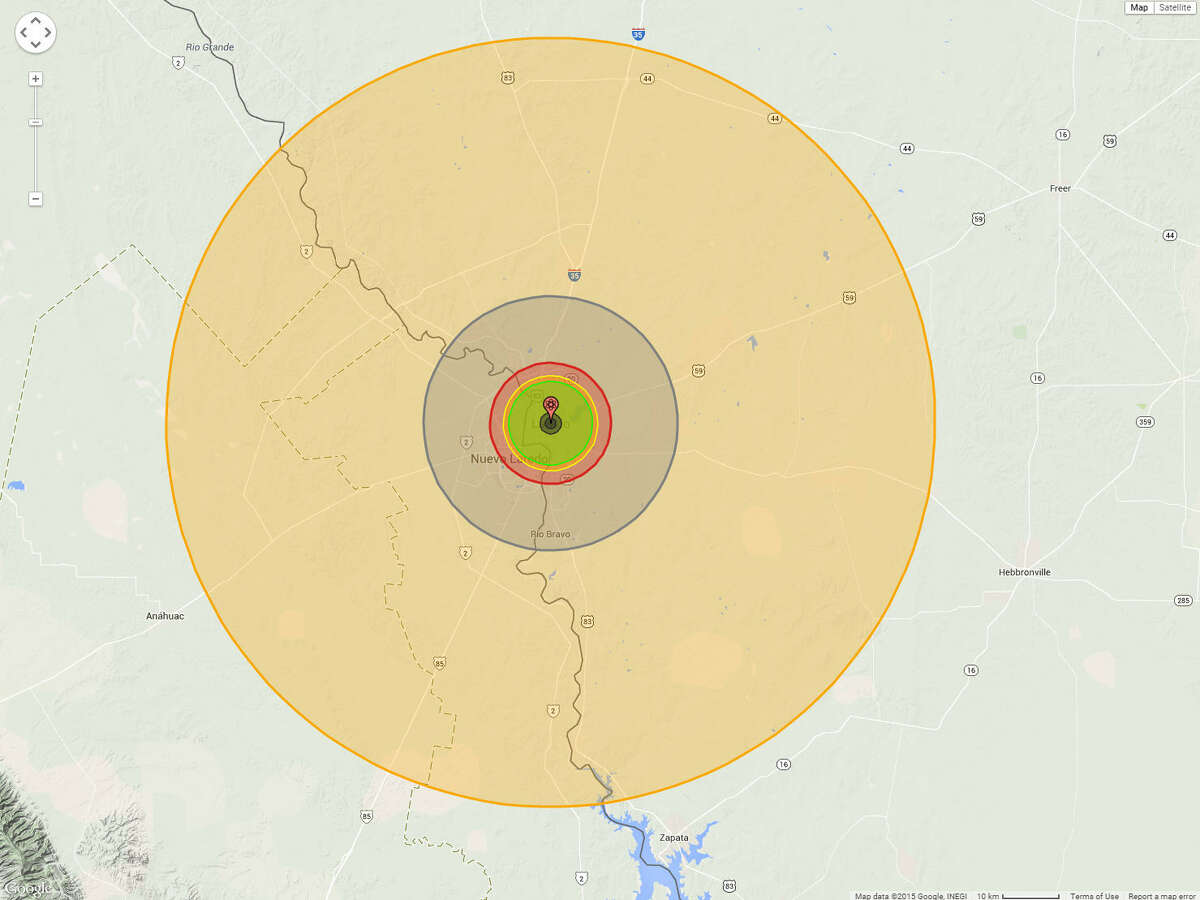 What a nuclear bomb falling on Houston and other cities would look like