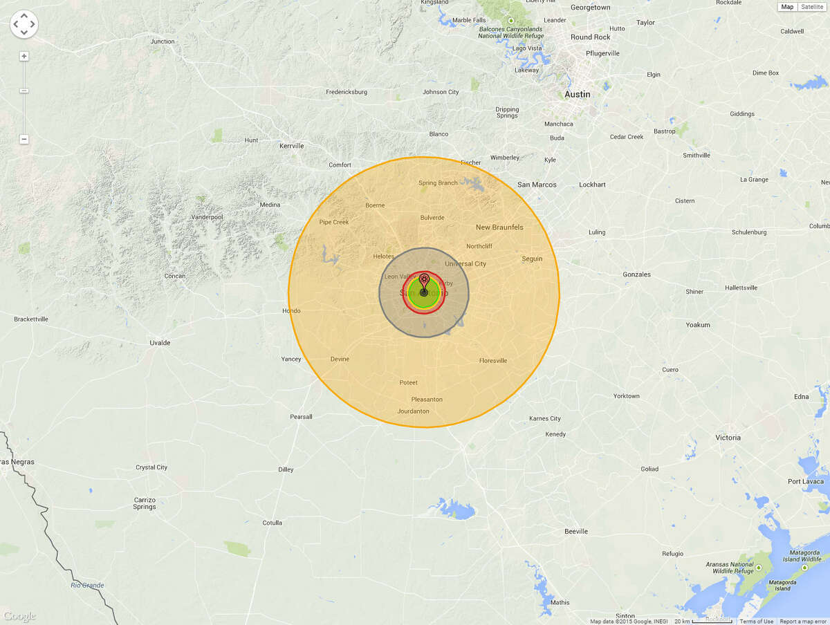 What a nuclear bomb falling on Houston and other cities would look like