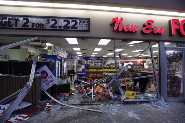 Thieves leave empty-handed after ramming pickup into store