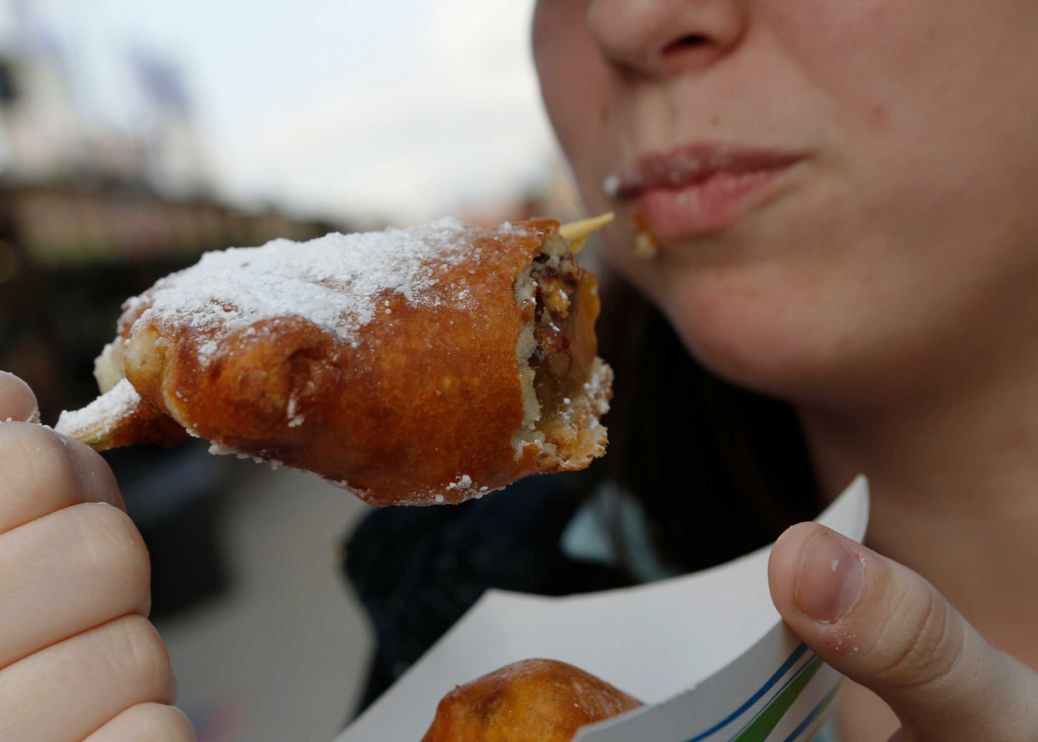 Deep Fried Snickers Wrapped In Bacon