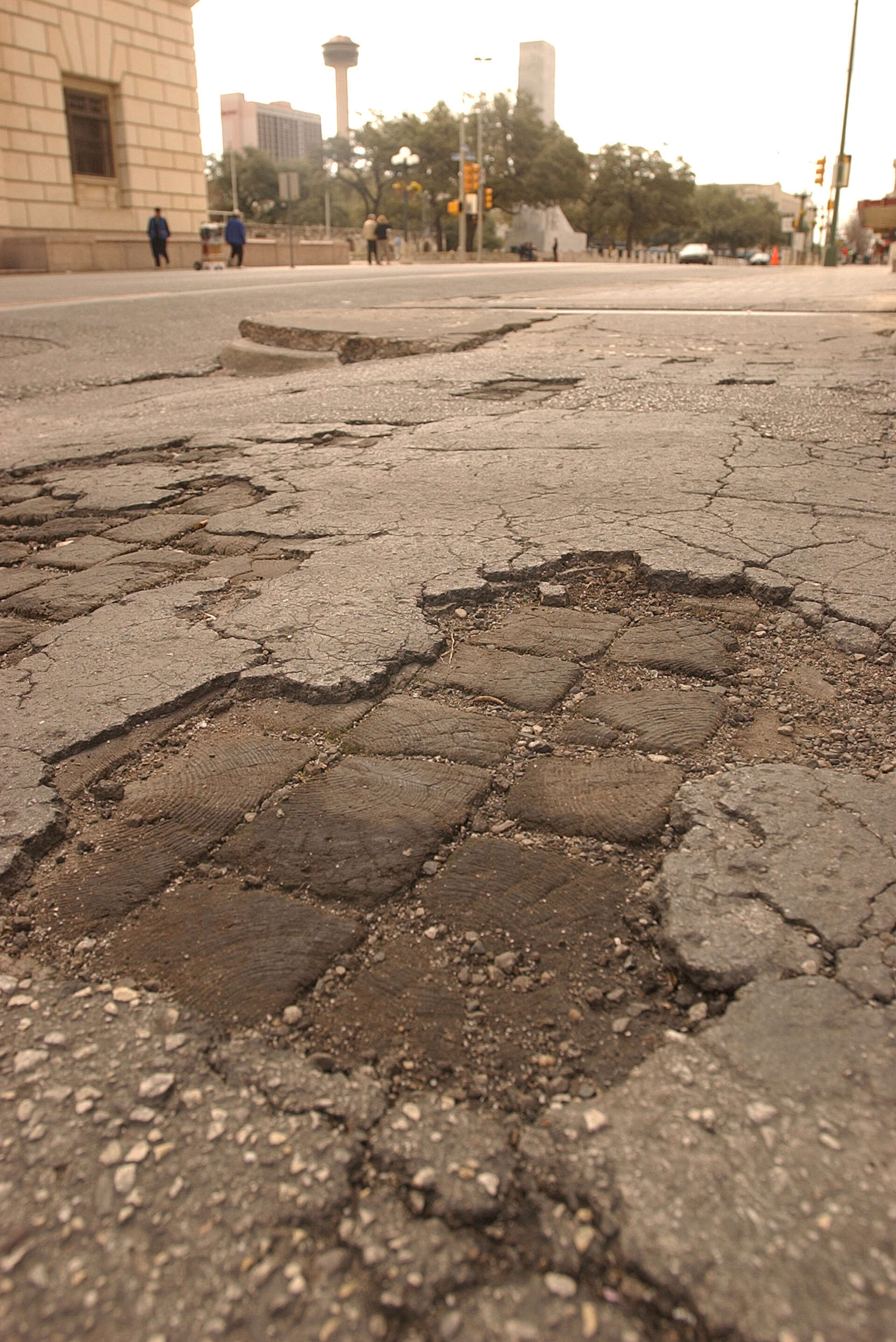 Early roads built with wooden blocks