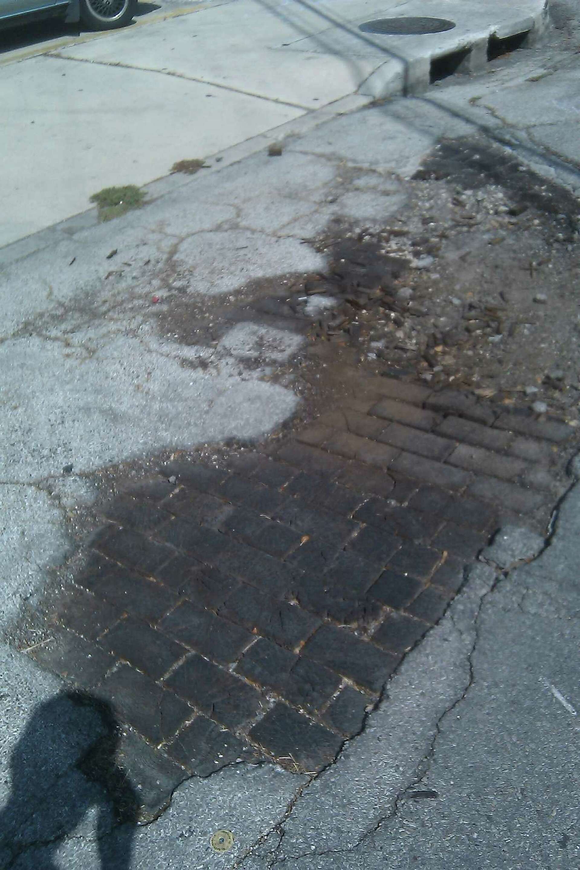 Early roads built with wooden blocks