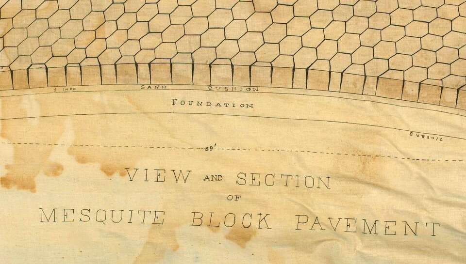 Early roads built with wooden blocks