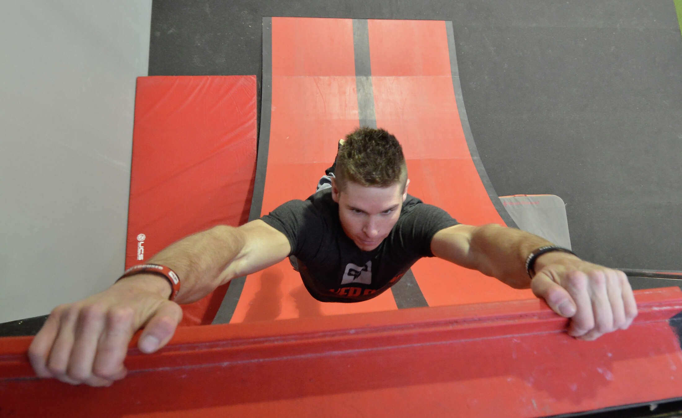 Yarters, obstacle-course athletes, practice ninja fitness