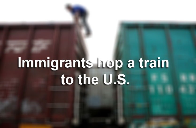 Photos show migrants riding trains through Mexico to U.S.