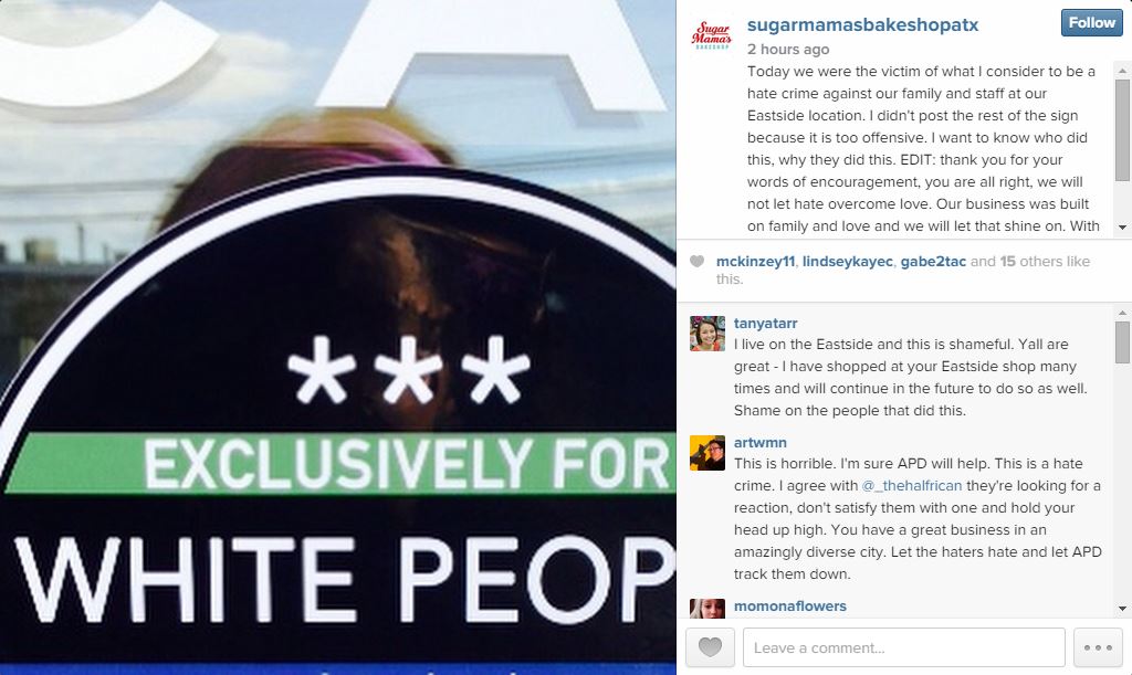 'Exclusively for white people' stickers found at multiple Austin businesses