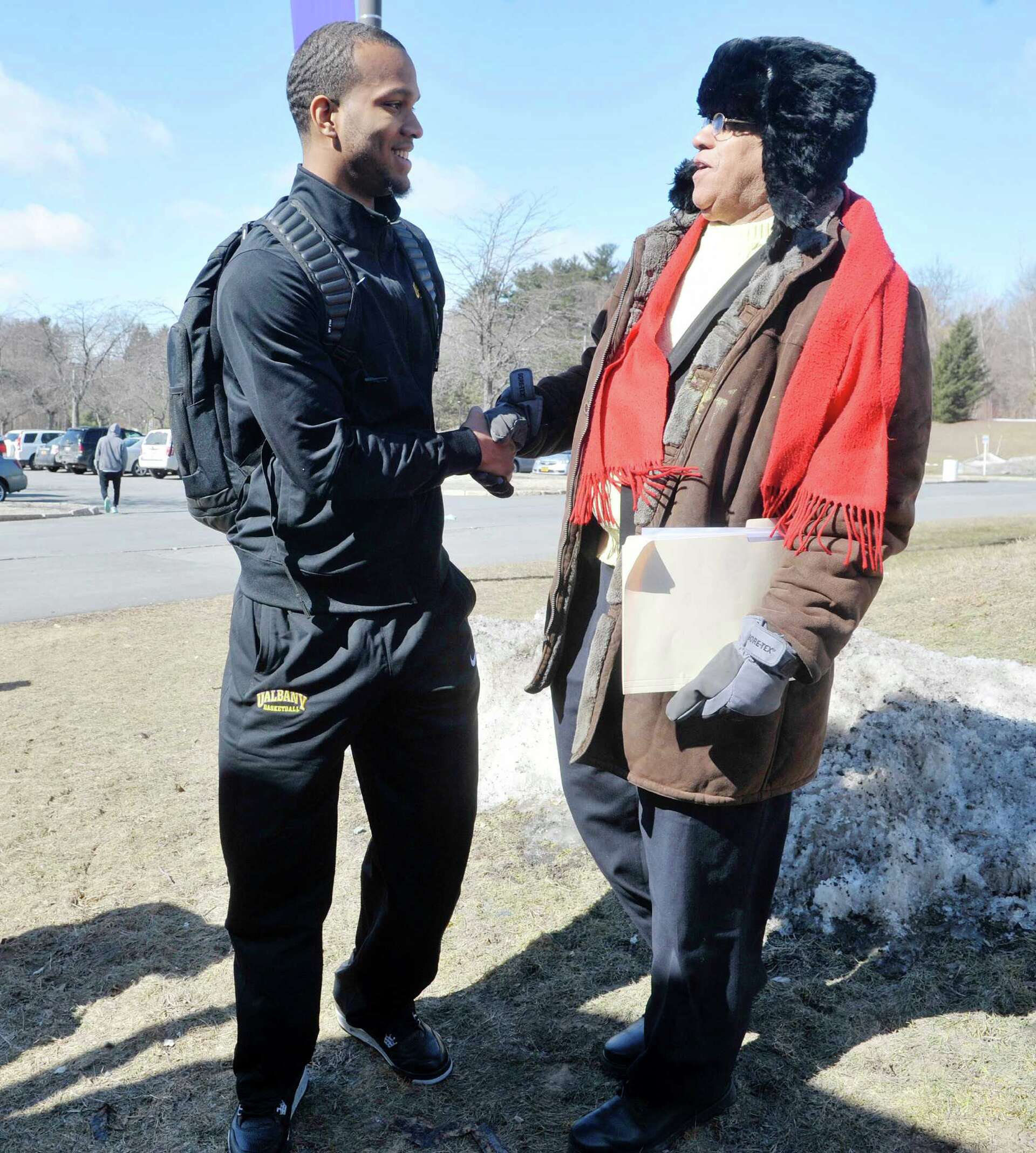 Peter Hooley forms bond with UAlbany basketball great Jamar Wilson