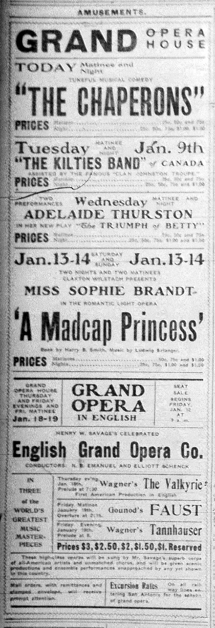 Grand Opera House opened in 1886