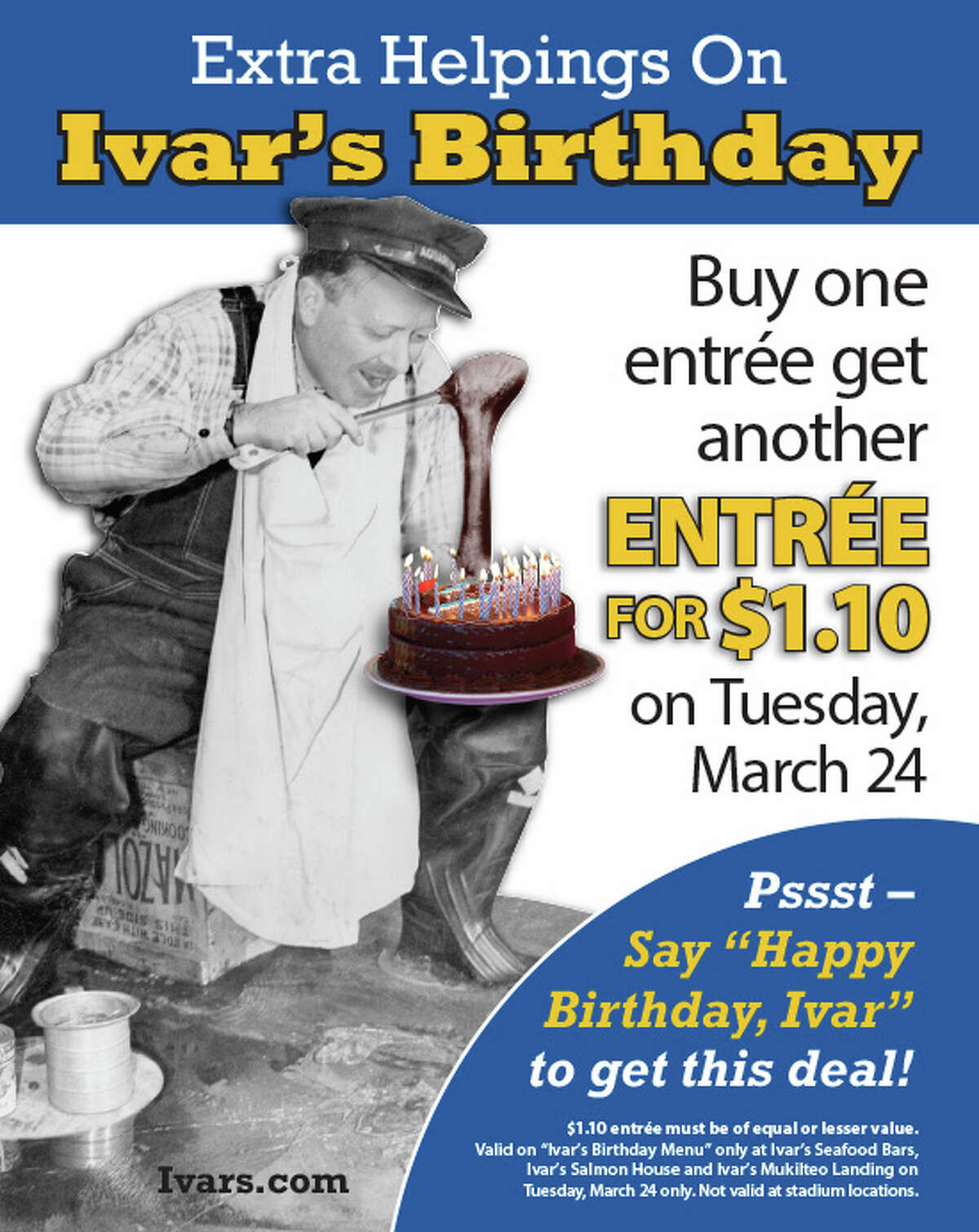 Ivar's offers $1.08 lunches Tuesday