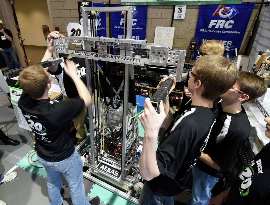 New York Tech Valley high school robotics competition at RPI in Troy ...