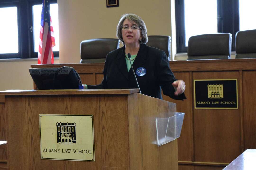 Cathryn Oakley, Judge Elizabeth Garry at Albany Law's LGBT day