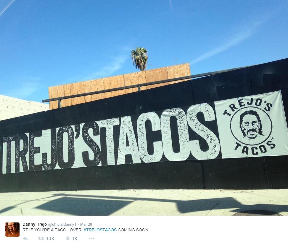 Actor Danny Trejo will open a taco restaurant soon