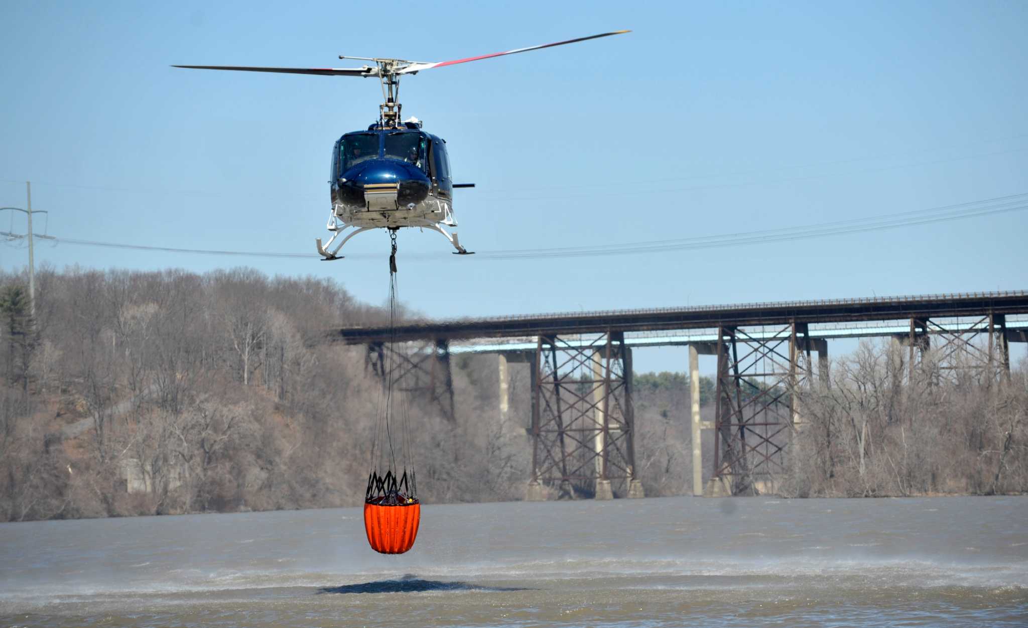Forest rangers, State Police practice firefighting via helicopter