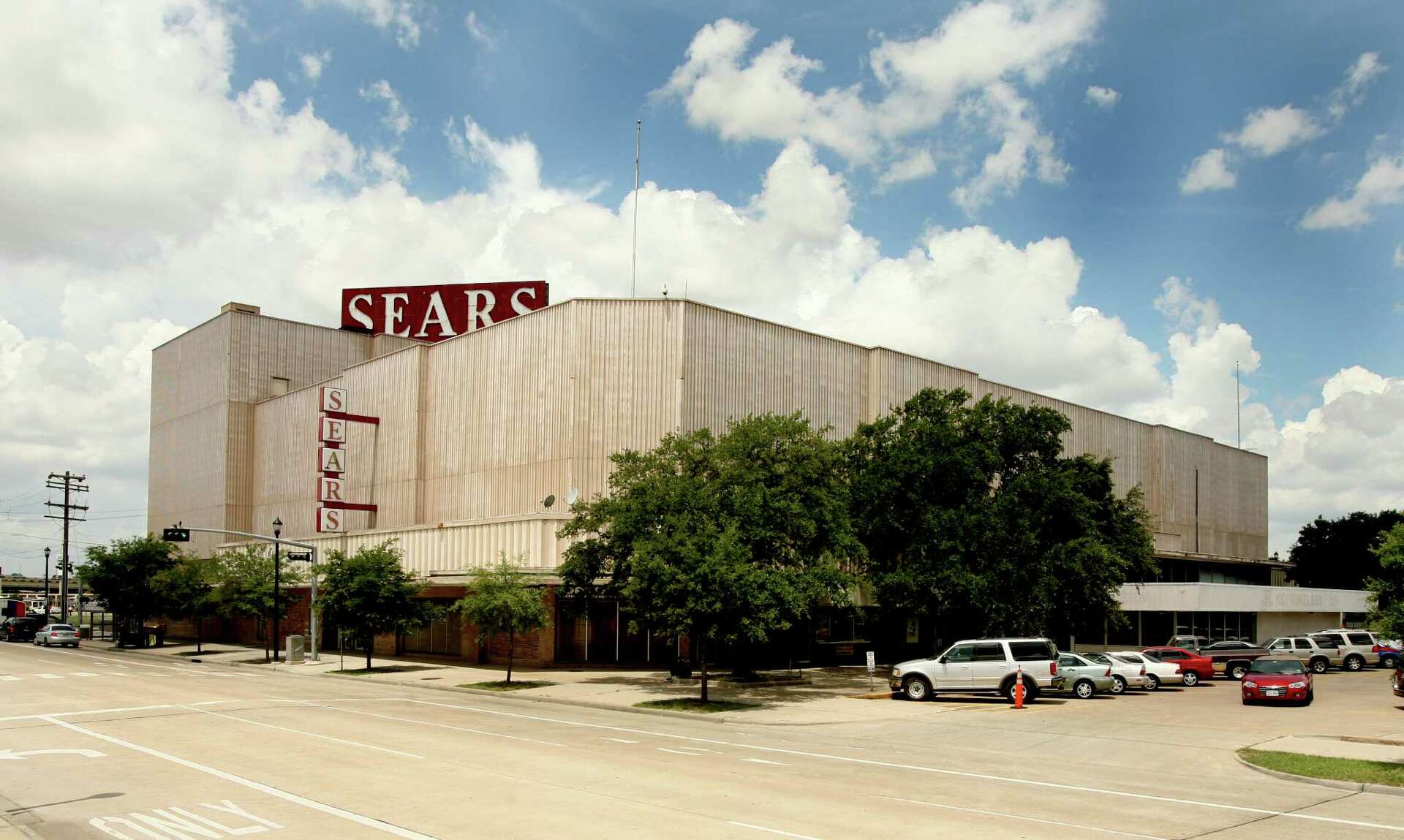 The Sears that looks like it's wrapped in cardboard