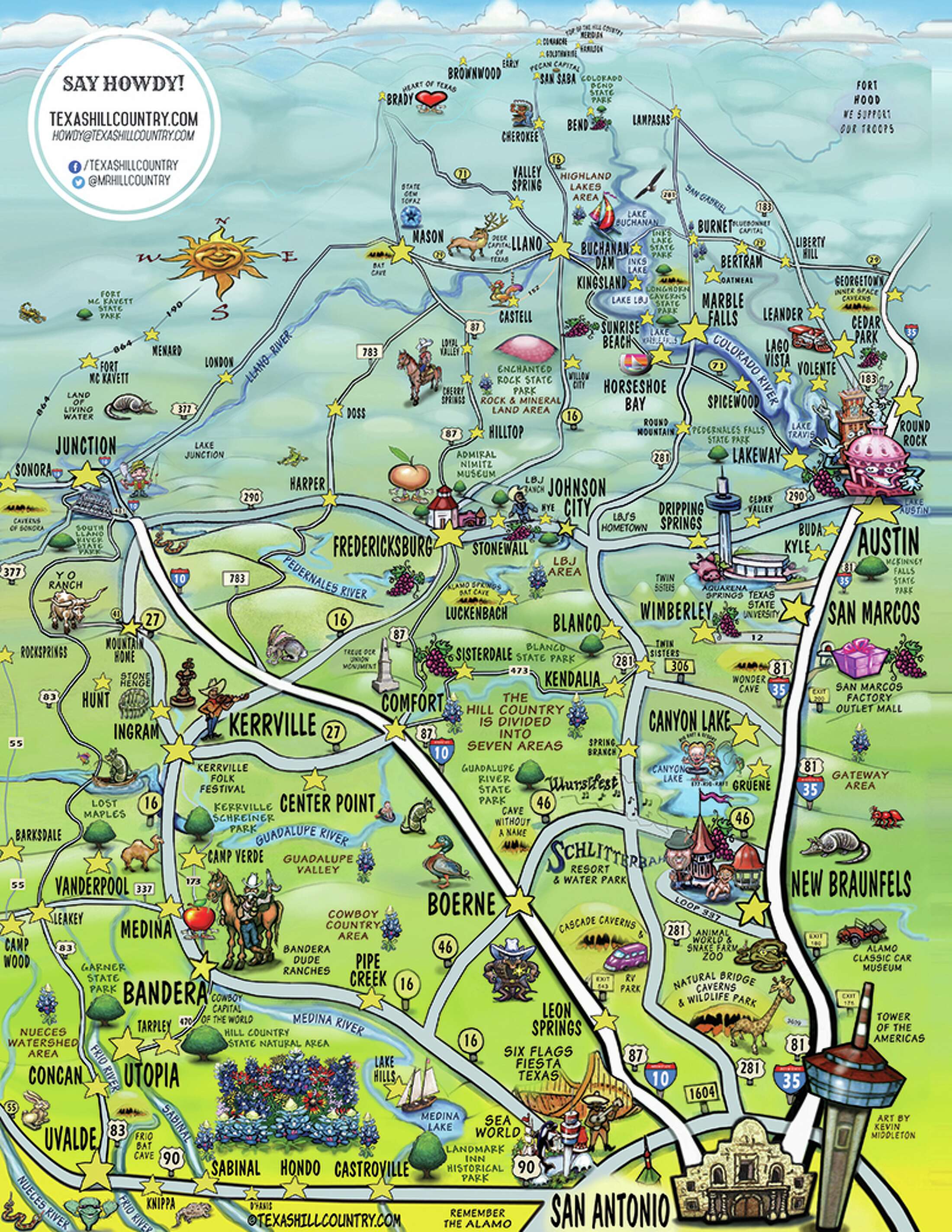 This cool map of the Hill Country captures the essence of Central Texas