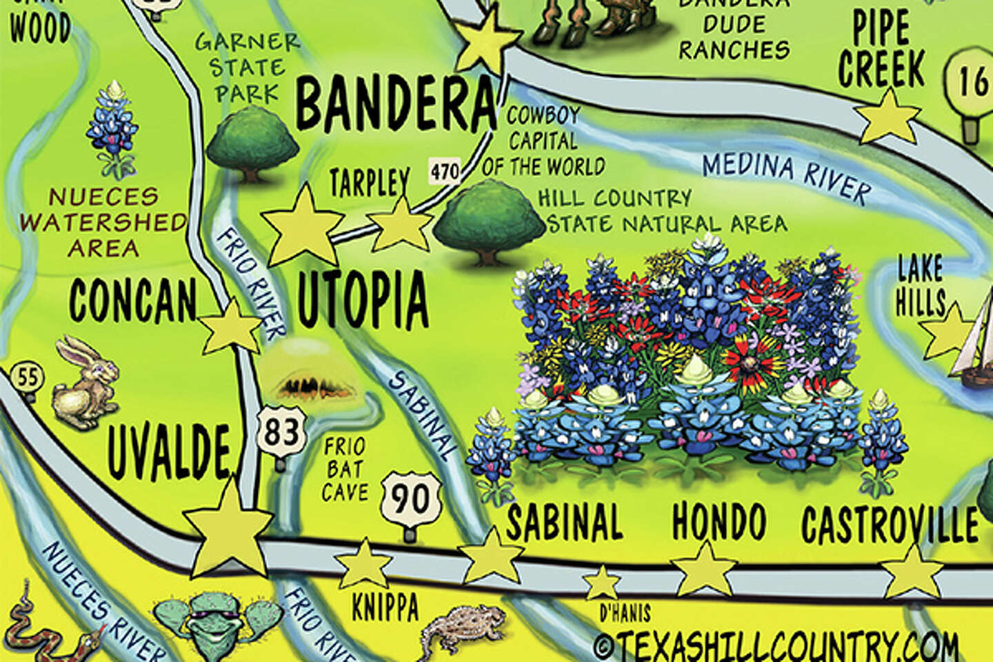 This cool map of the Hill Country captures the essence of Central Texas