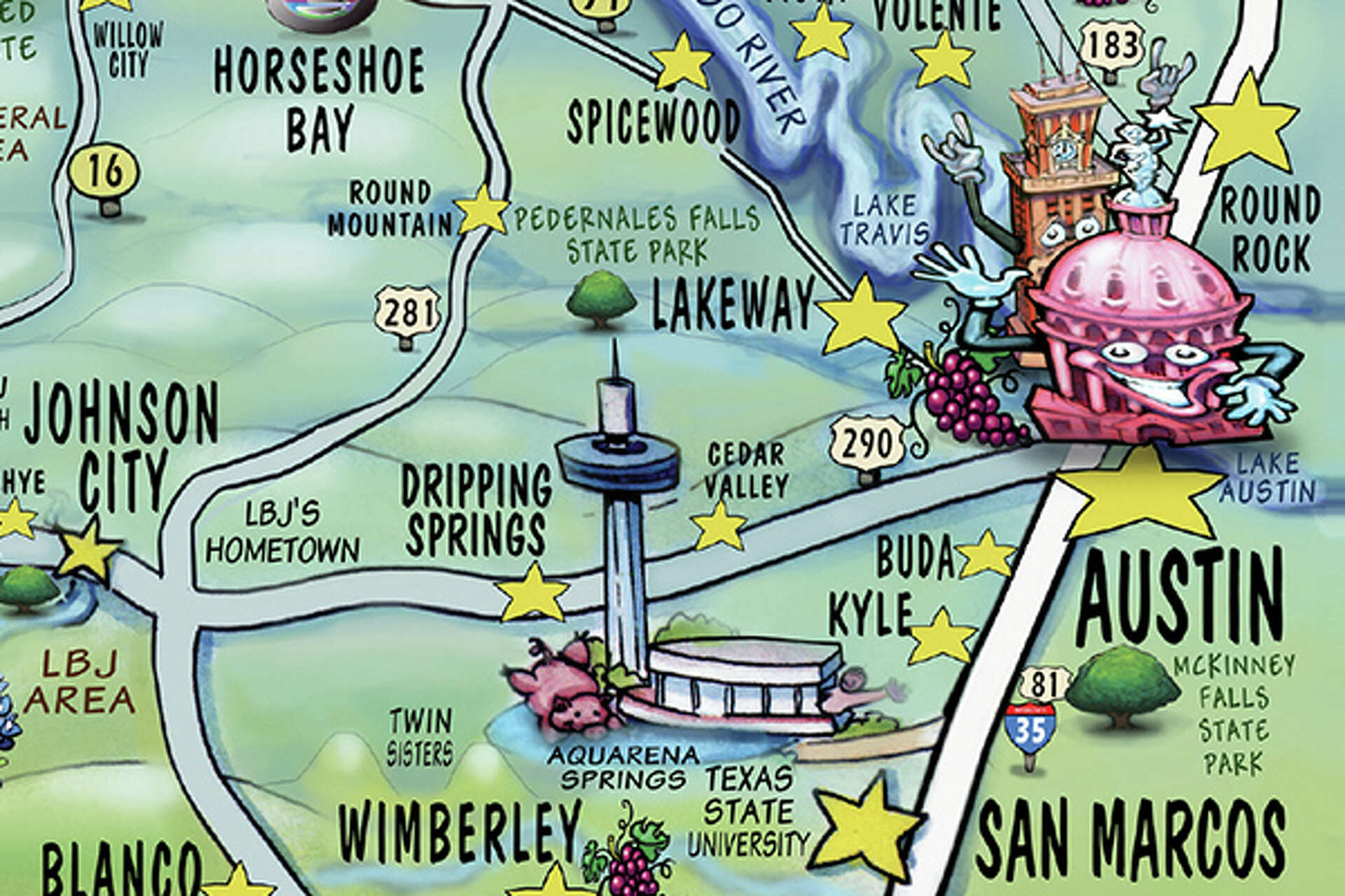 This cool map of the Hill Country captures the essence of Central Texas