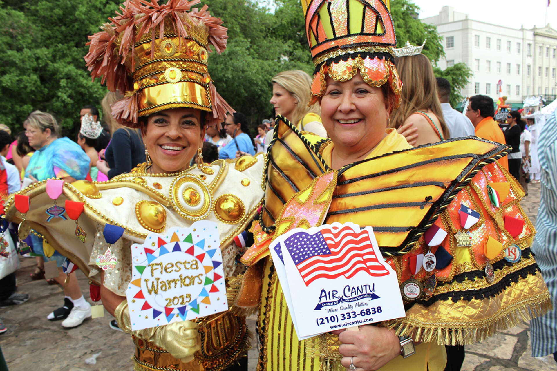 San Antonio parties, rain or shine, at popular Fiesta and weekend events
