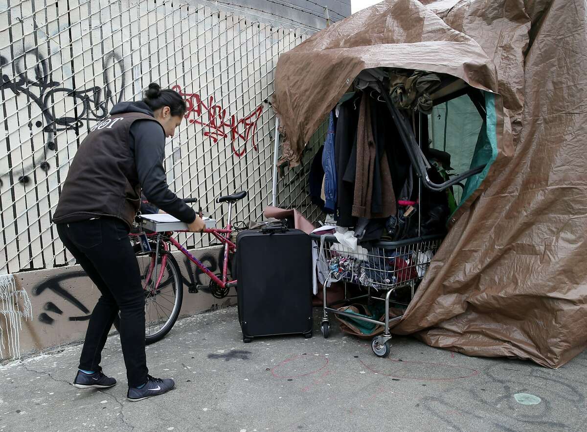 S.F. mayor watches as homeless break camp for new center