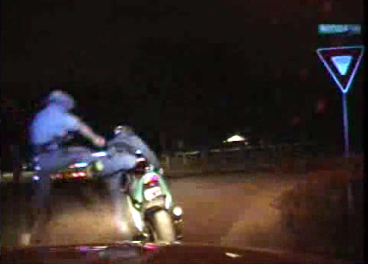 Video shows DPS trooper karate kick suspect off his motorcycle