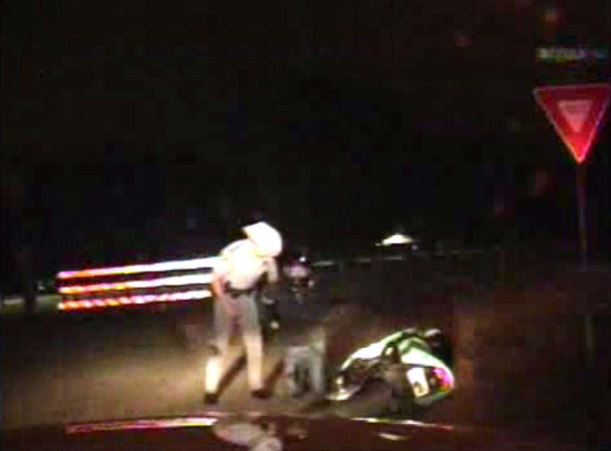Video shows DPS trooper karate kick suspect off his motorcycle