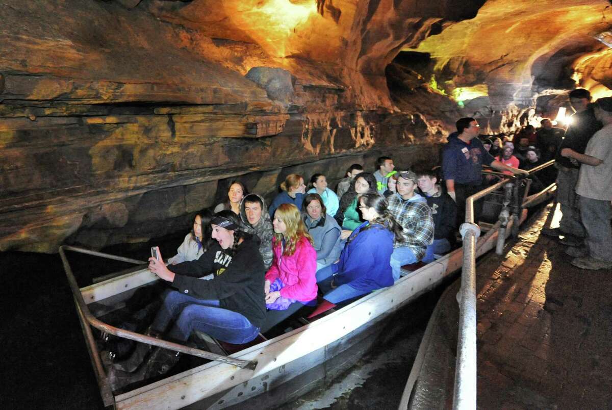 Strolling naked in Howe Caverns to promote a positive body image