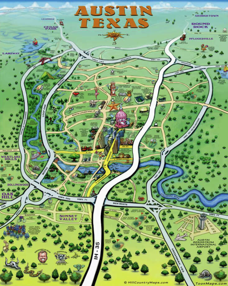 This awesome caricature map of San Antonio features must visit ...