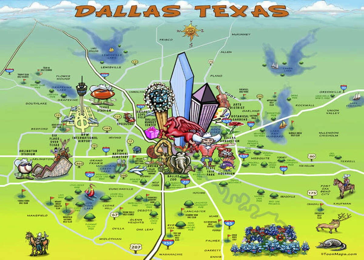 This awesome caricature map of San Antonio features must visit ...