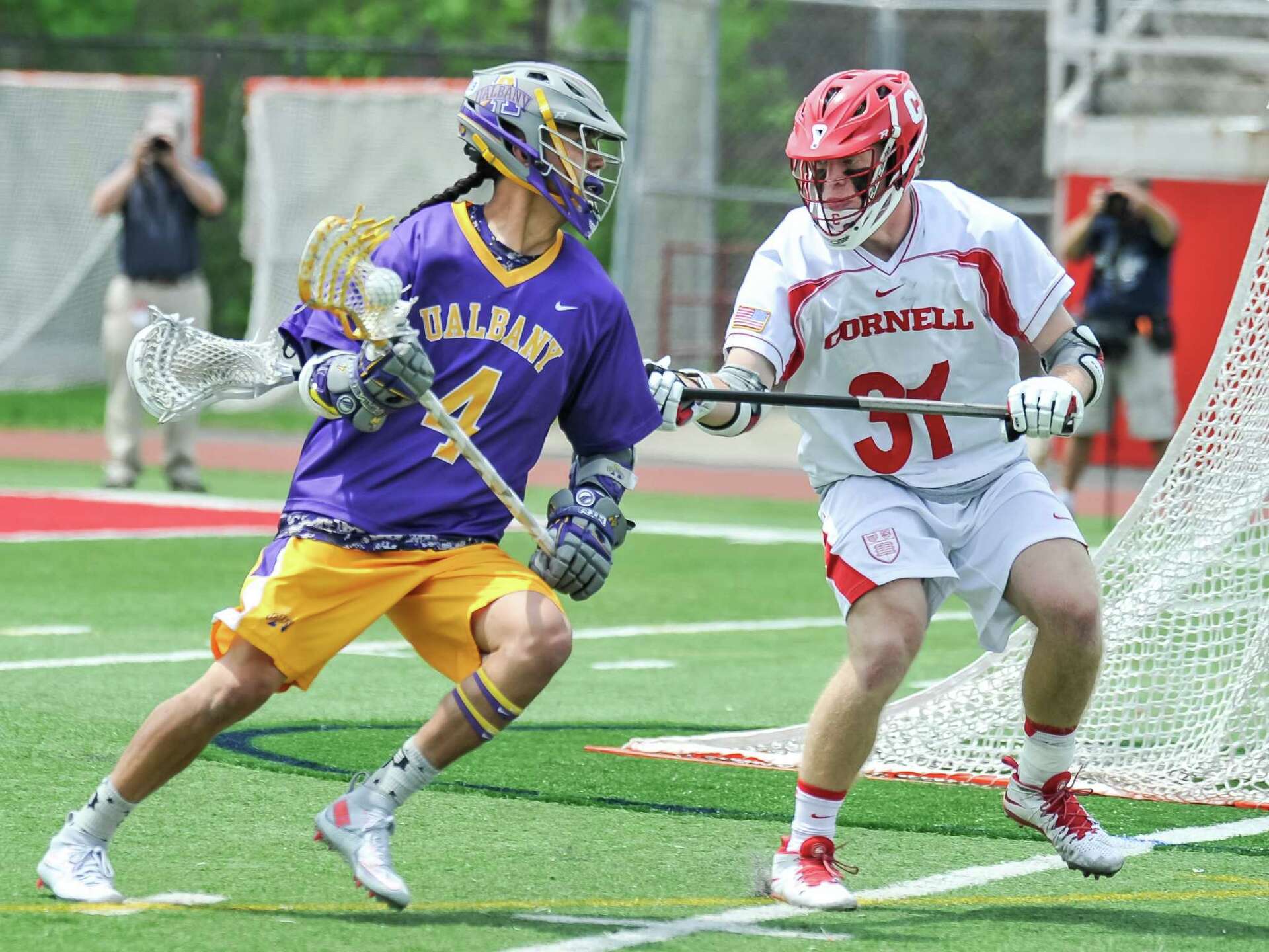 Lyle Thompson, Blaze Riorden lead UAlbany lacrosse to NCAA Tournament win